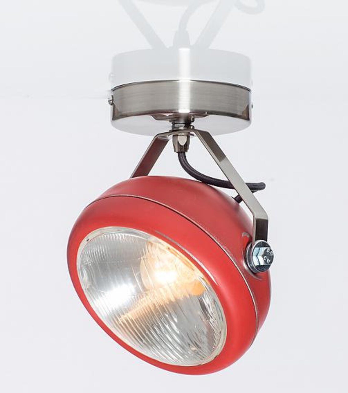 No.7 Vintage Spotlight in Red – Lamp Made of Headlight - Handmade ...