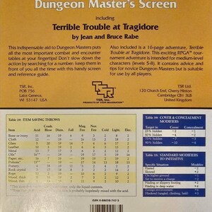 Dungeons & Dragons Dungeon Master's Screen 1989 Including Terrible ...