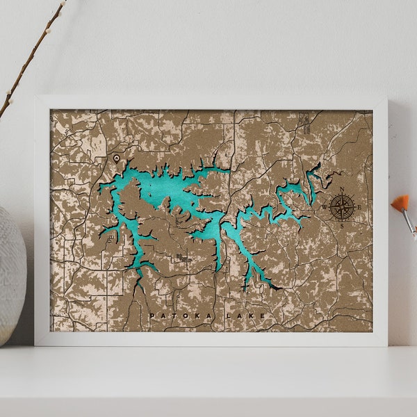 Laser Cut Wood Lake Maps - Etsy