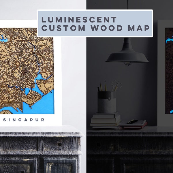 Wood World Map With Light - Etsy