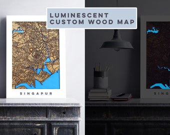 Illuminated Map Wall Art - Etsy