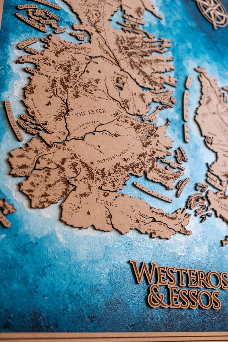 Game of Thrones Wood Map Westeros Map Winterfell Map GOT - Etsy