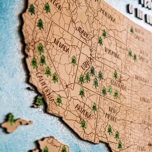 USA National Parks Travel Map, USA Travel Map Home Decor, National ...