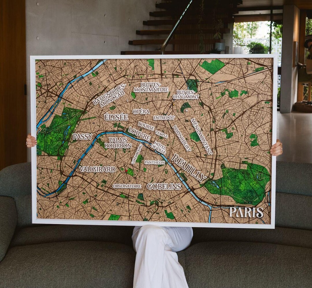 3D Wooden Paris City Map | Multilayer Anniversary Gift - Etsy