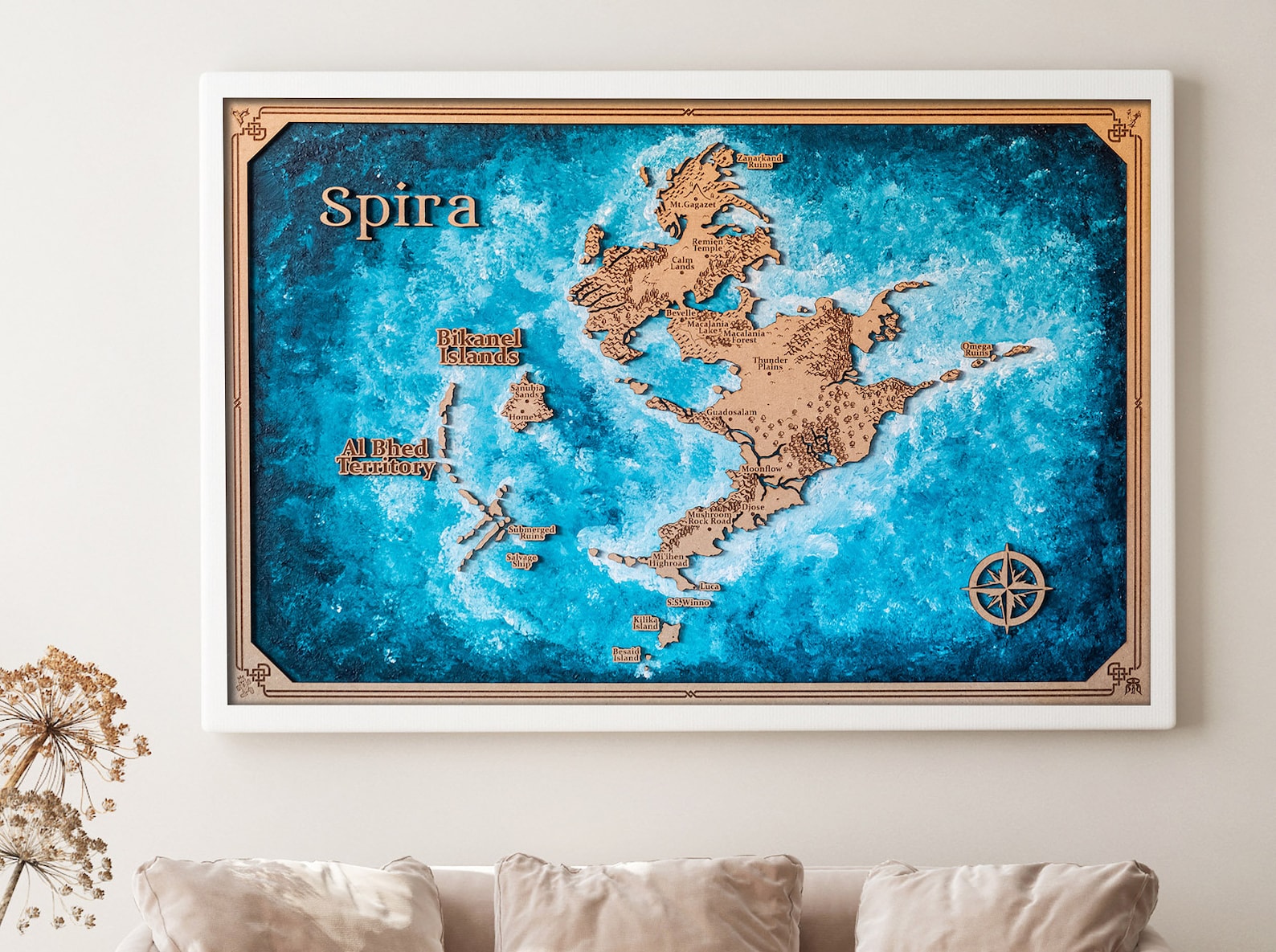 Spira Wood Map Gift for Him Final Fantasy X Map Final - Etsy