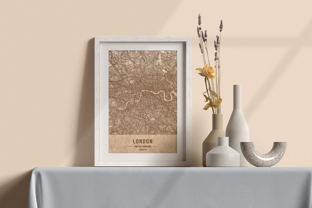 Laser Engraved Wood Map of London, Custom City Art - Etsy