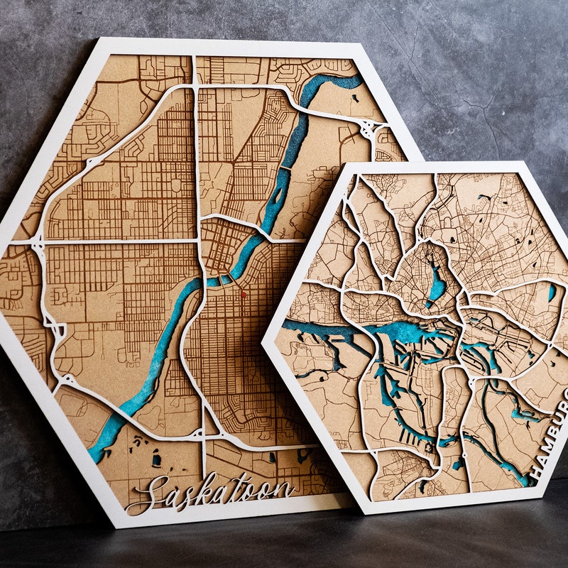 Layered Maps - Etsy