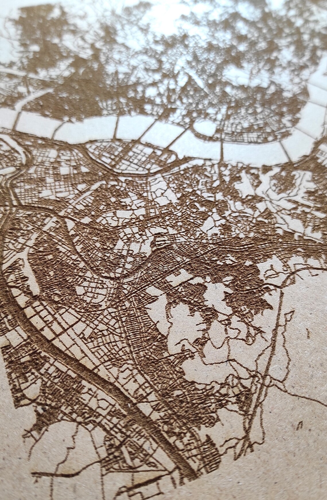 Custom City Map. Any City Engraved in Wood and Laser Cut. | Etsy
