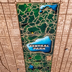 Central Park Map Wood, NYC Map Poster, Central Park Wall Art ...