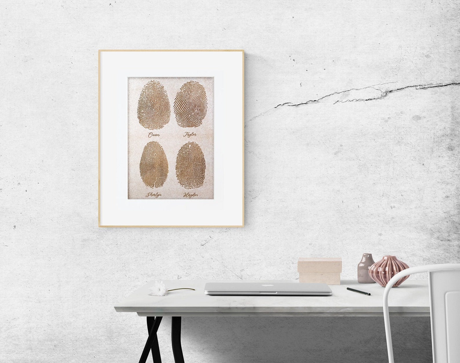 Family Fingerprints. Picture to Decorate Wall. Original Wood - Etsy