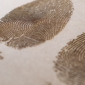 Fingerprint Photo Woodcut. Decoration With Couple or Family Hands ...