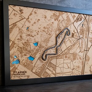 TT Assen Circuit Map. Wood F1 Circuits. Car Circuits Laser Engraved in ...