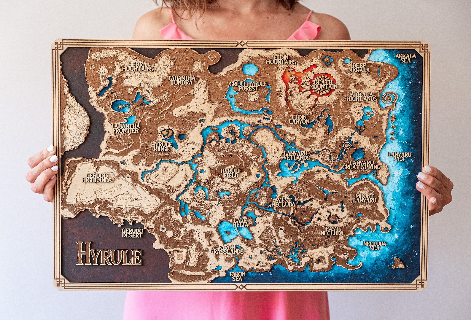 Laser Engraved Zelda Map, Breath of the Wild Hyrule, Gamer Gift - Etsy