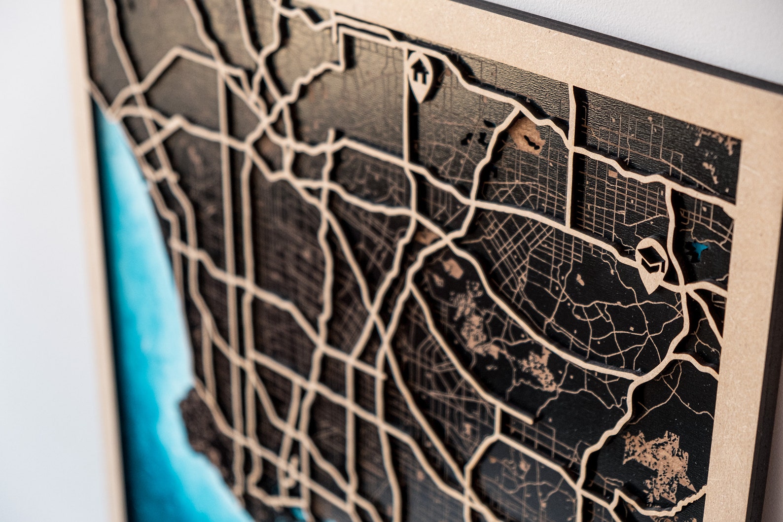 Personalize Gift. Custom River Map. Woodcut Map. Wood Map. | Etsy