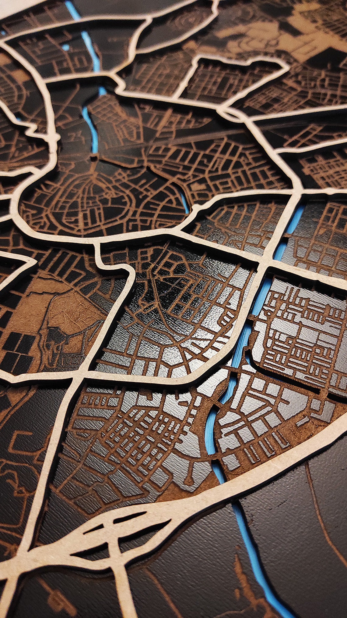 Multi-layer Laser Cut Wooden City Map Layer State 3D Map | Etsy