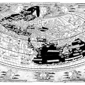 Ptolemy World Map. Old Map Claudio Ptolomeo Wooden Map. Laser Cut Decor ...