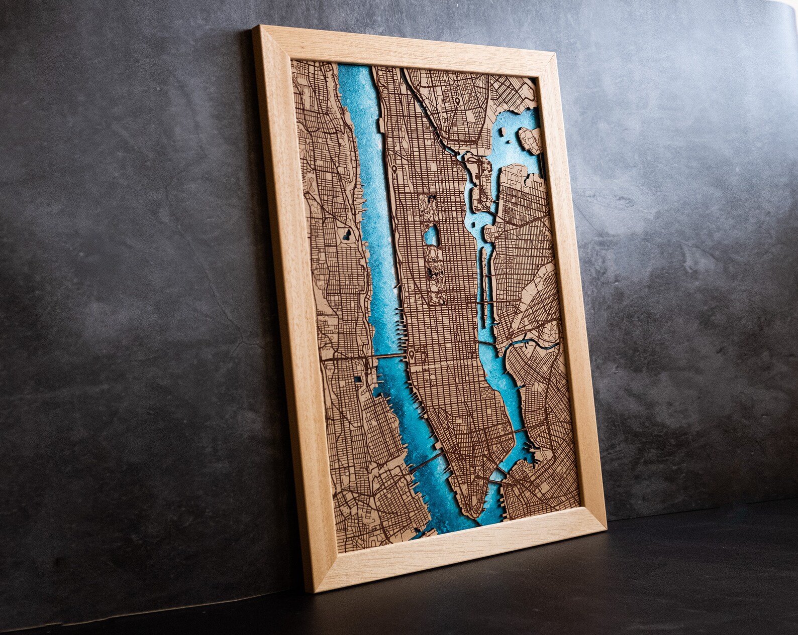 Engraved Wood City Map, Custom Laser Cut Wooden Art - Etsy
