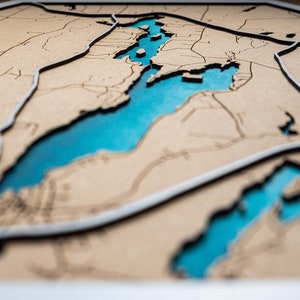 Wood Art, Wood City Map, Laser Hexagonal Map, Wood World Map With Sea ...