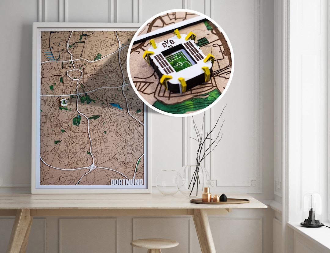 3D Football Custom Wood Stadium. Signal Iduna Park, Borussia Dortmund ...