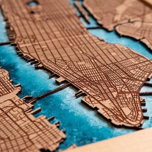 Engraved Wood City Map, Custom Laser Cut Wooden Art - Etsy
