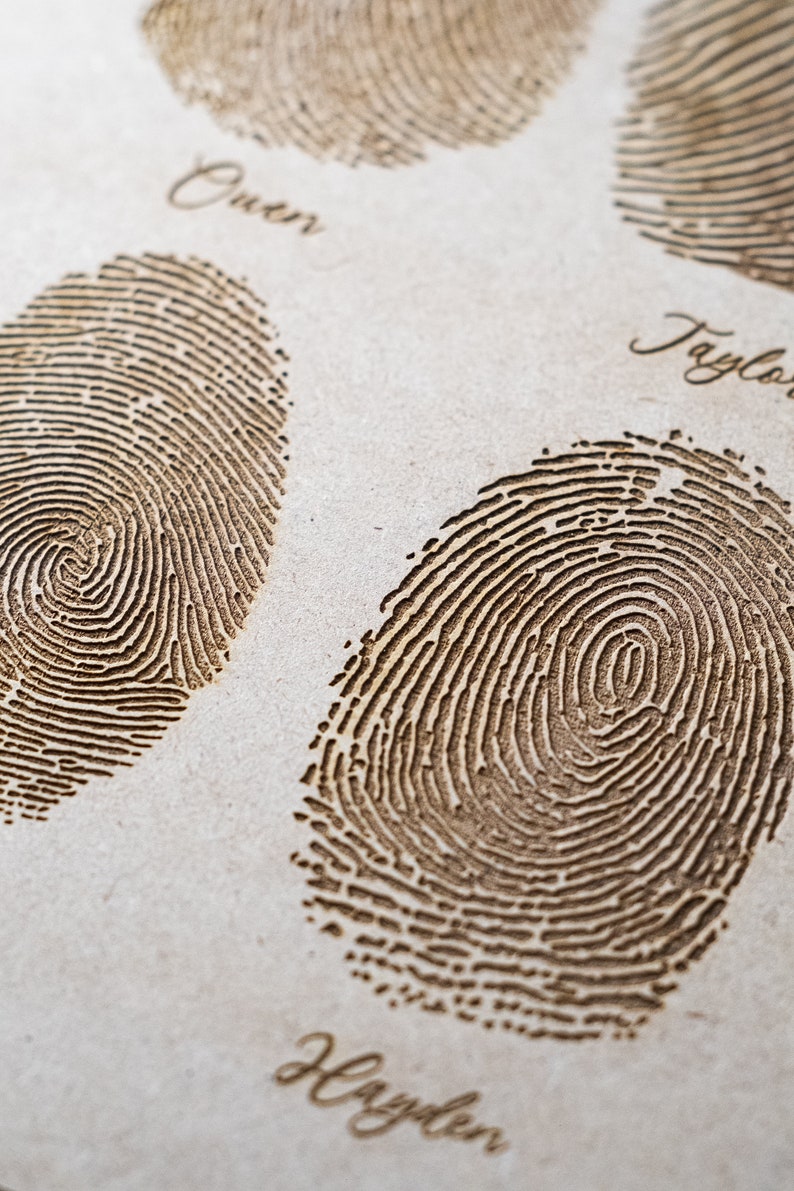 Family Fingerprints. Picture to Decorate Wall. Original Wood - Etsy