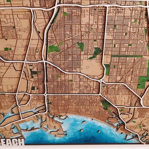 3D Multilayer City Map | Long Beach Map | 3D City Wood Map | 5th ...