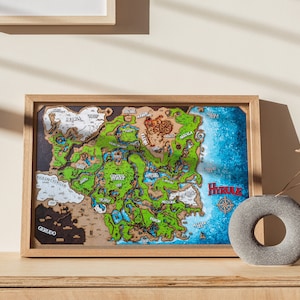 Zelda Hyrule Map, Gift for Him, Zelda Map, Hyrule, Map Breath of the ...