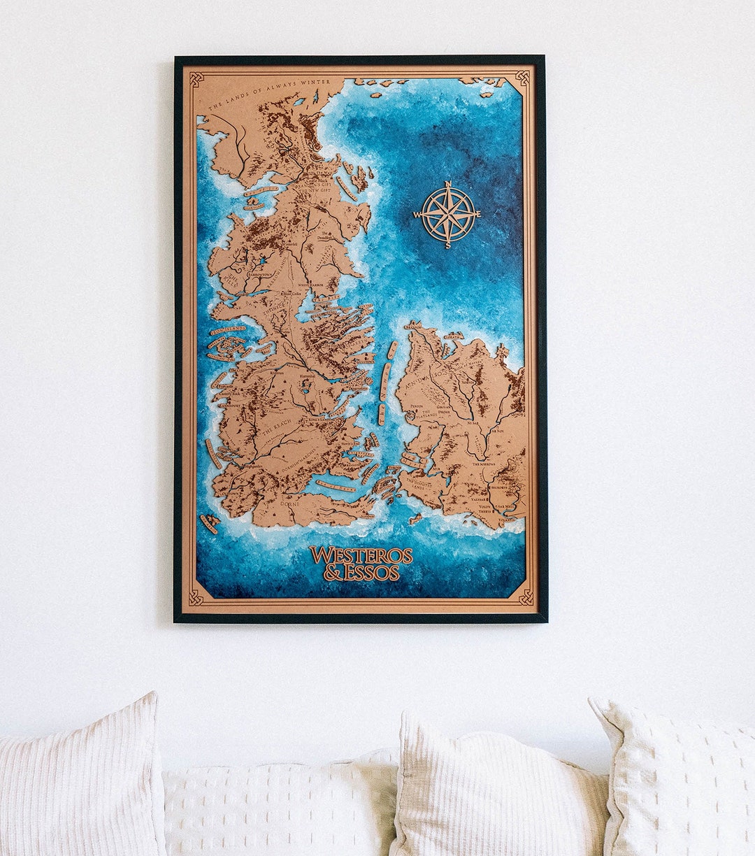Game of Thrones Wood Map, Westeros Map, 5th Anniversary Gift, GOT Map ...