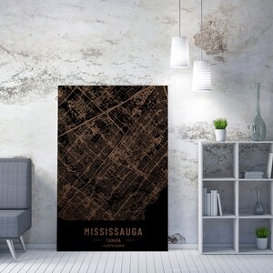 Wooden Map of Mississauga, Canada. 3D Laser Engraved Custom Vintage Map ...