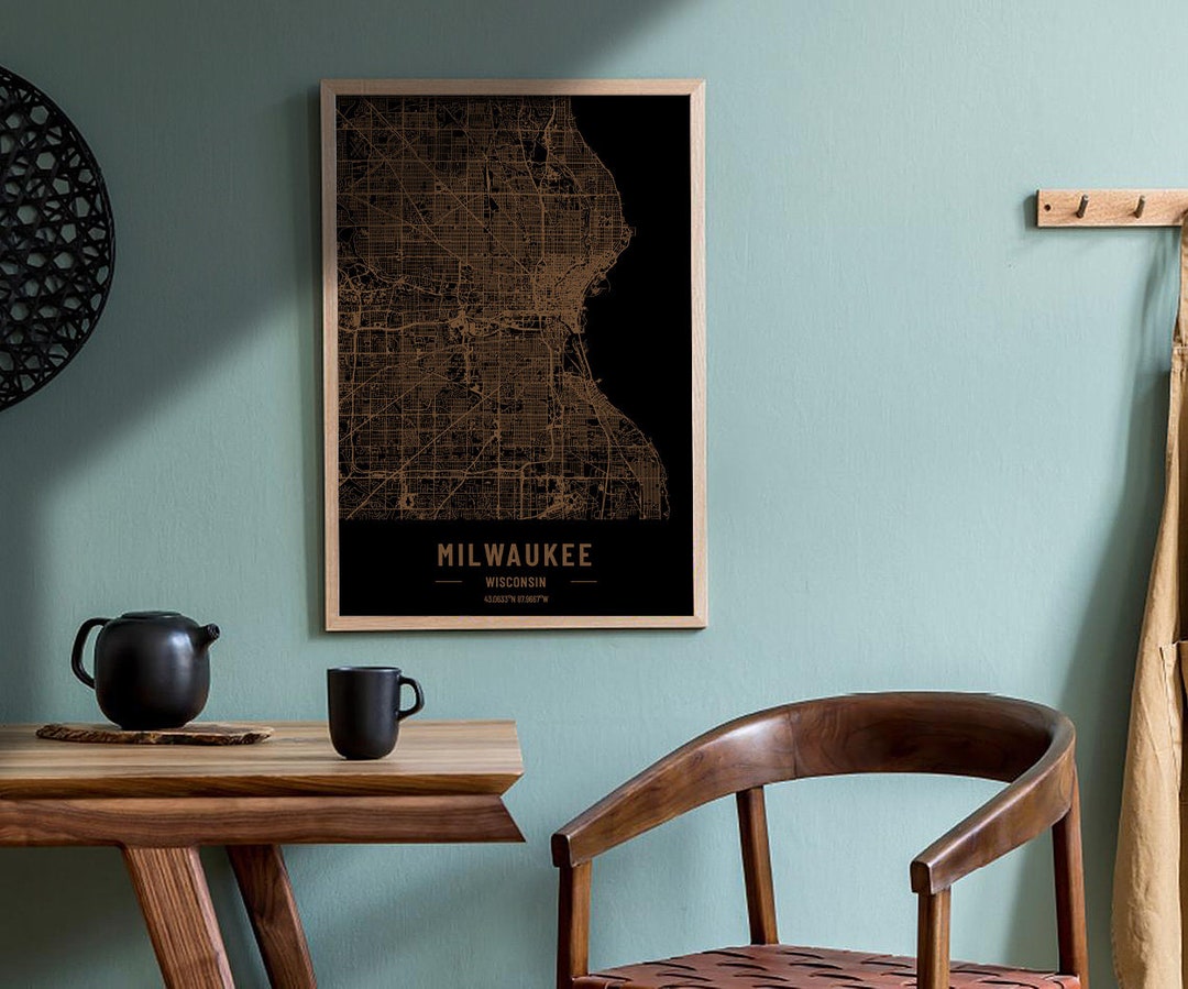 Laser Engraved Milwaukee Wooden Map, 3D Woodcut Art - Etsy