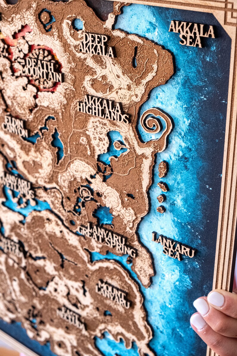 Laser Engraved Zelda Map, Breath of the Wild Hyrule, Gamer Gift - Etsy