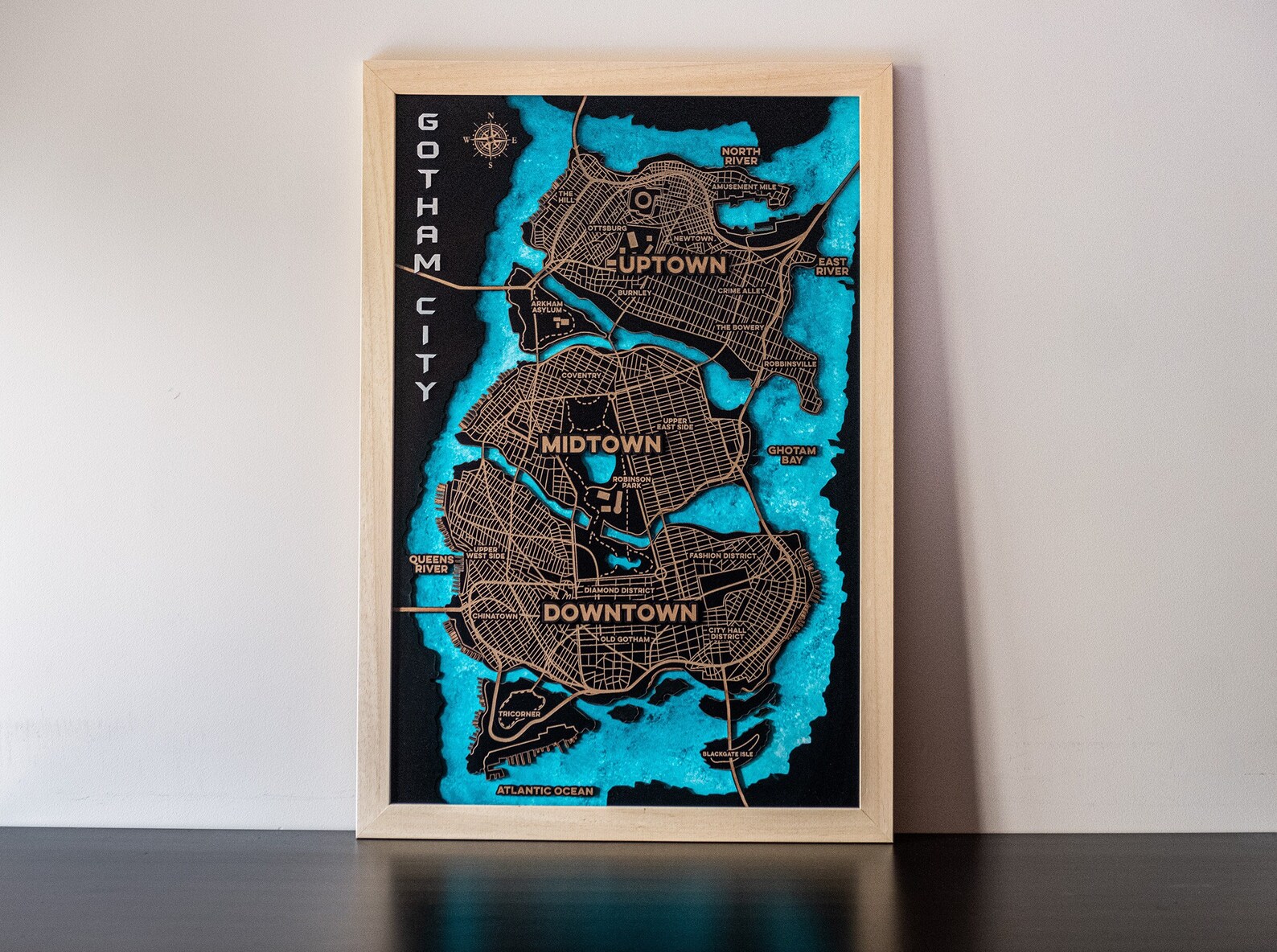 Gotham City Map Gotham Map Map of Gotham Batman Map Poster | Etsy