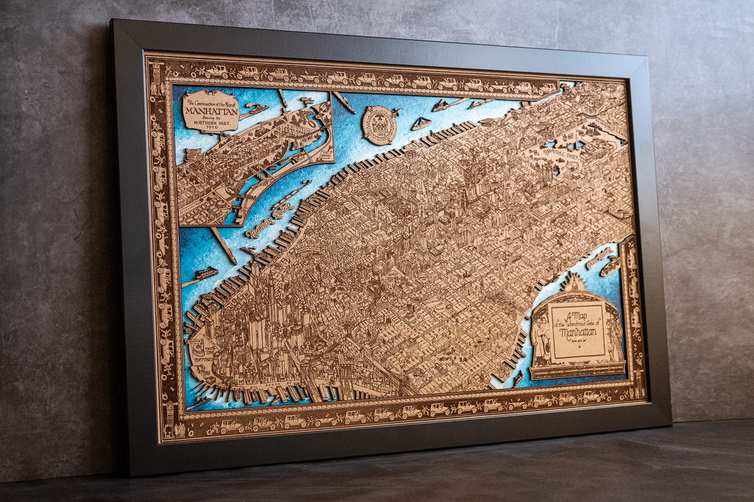 Mapa de Nueva York, Impresión de Nueva York, Ciudad de Nueva York ...