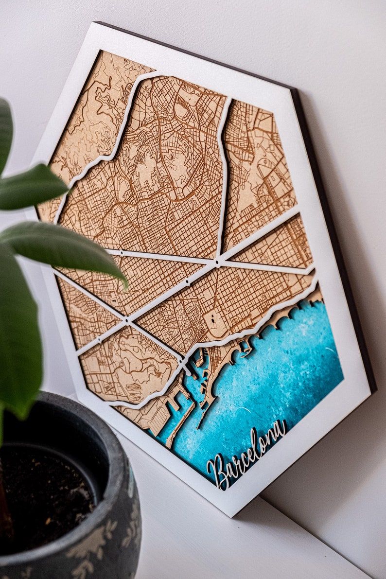 Laser Wood Decor City Wooden Map Laser Engraved Custom Map Art - Etsy