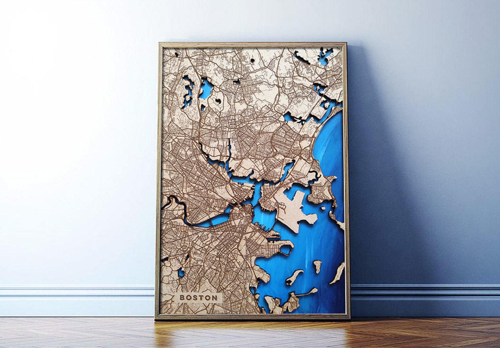 Custom 3D Map on Wood Custom City Laser Cut/engraved | Etsy