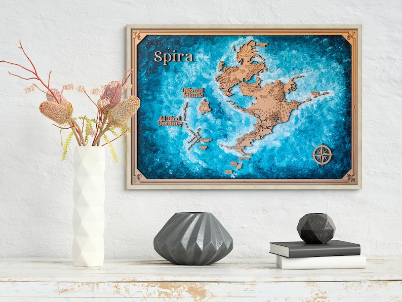 Mapa De Madera De Final Fantasy X, Regalo Para él, Mapa De Spira Mapa ...