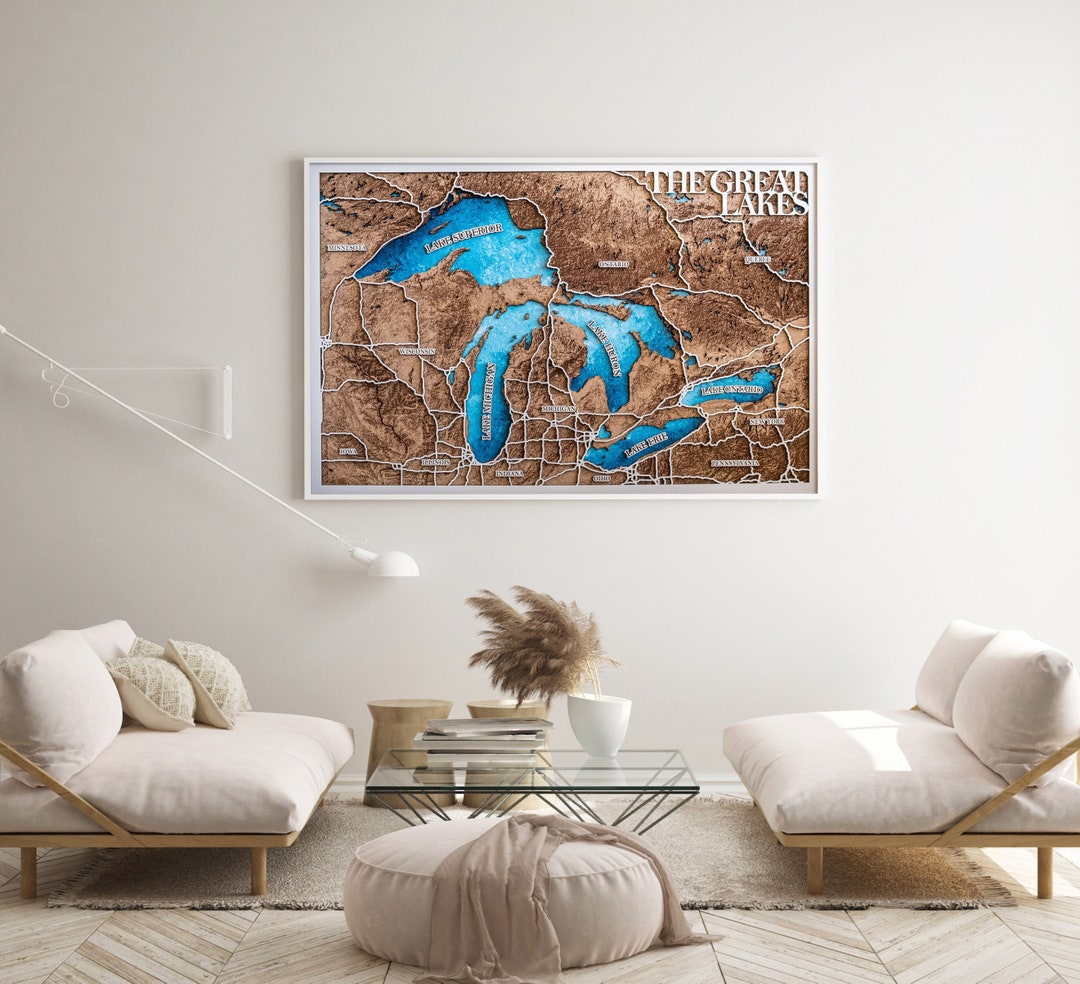 3D Multilayer the Great Lakes Map | the Greart Lakes | 5th Anniversary ...