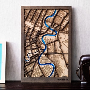 Laser Cut Wood Map of Winnipeg, Custom City Art - Etsy