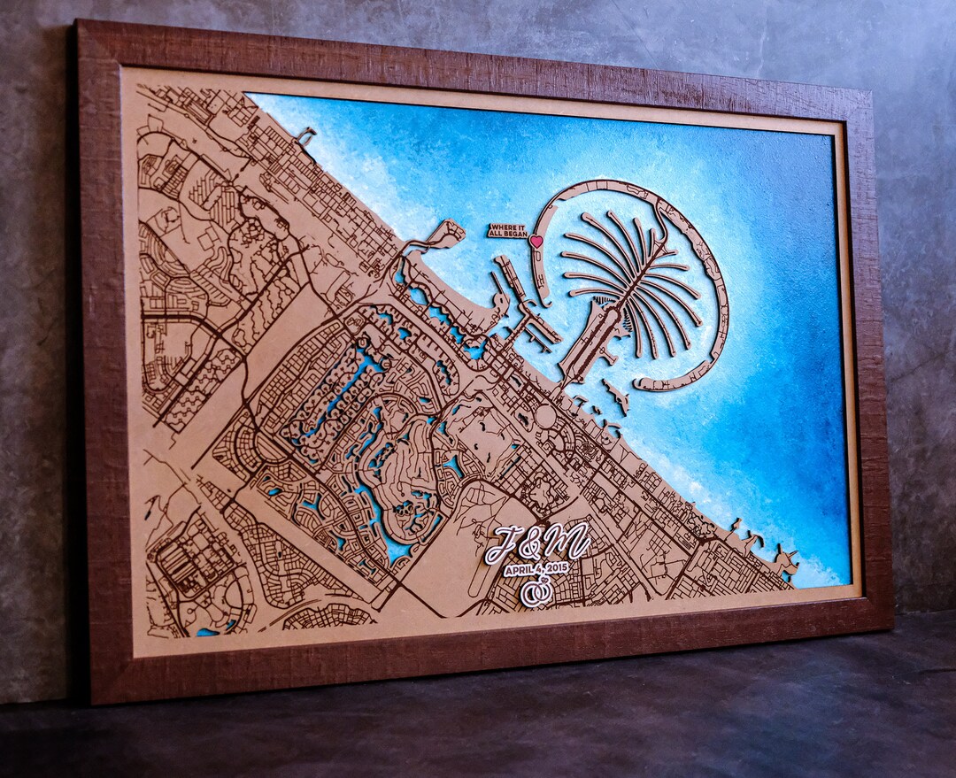 Wooden Map Any City in the World, 5th Anniversary Birthday Wedding ...