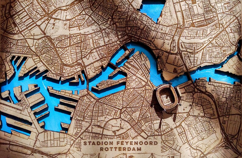 3D Wood Soccer Stadium Map, Laser Cut Wall Art - Etsy
