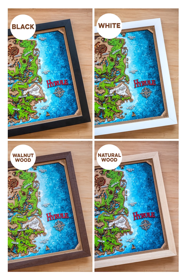 Zelda Hyrule Map, Gift for Him, Zelda Map, Hyrule, Map Breath of the ...