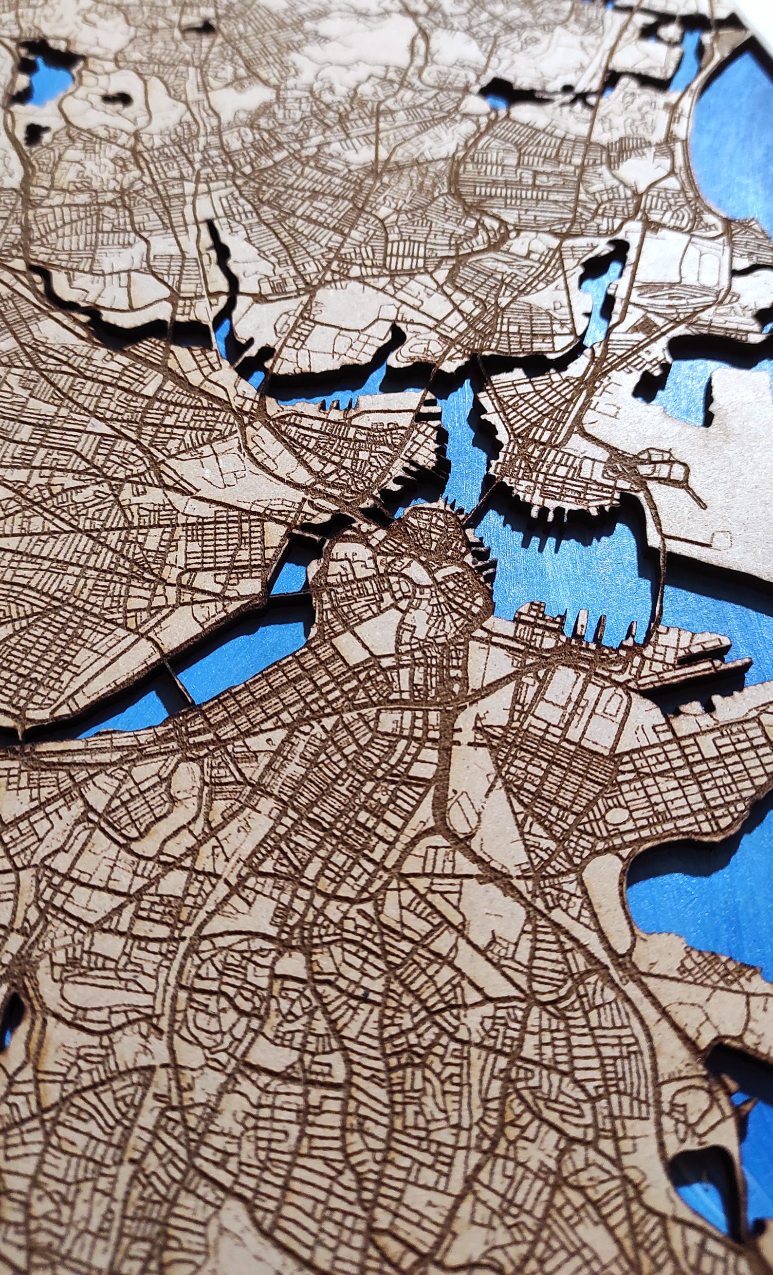 Custom 3D Map on Wood Custom City Laser Cut/engraved | Etsy