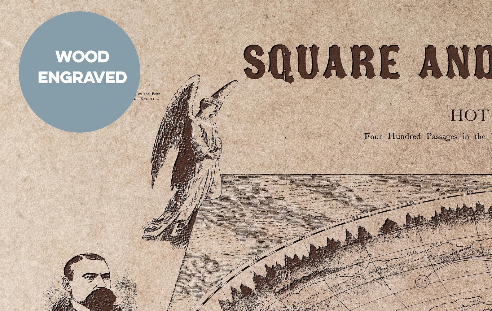 World Map of Square Stationary Flat Earth 1893 Antique Map - Etsy