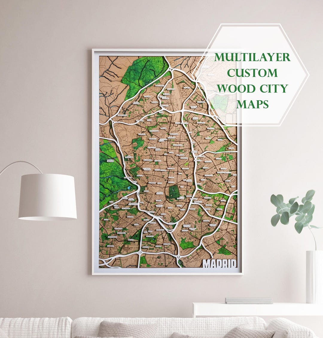 Multilayer City Wood Maps. We Create Your Favorite City Map in Wood ...