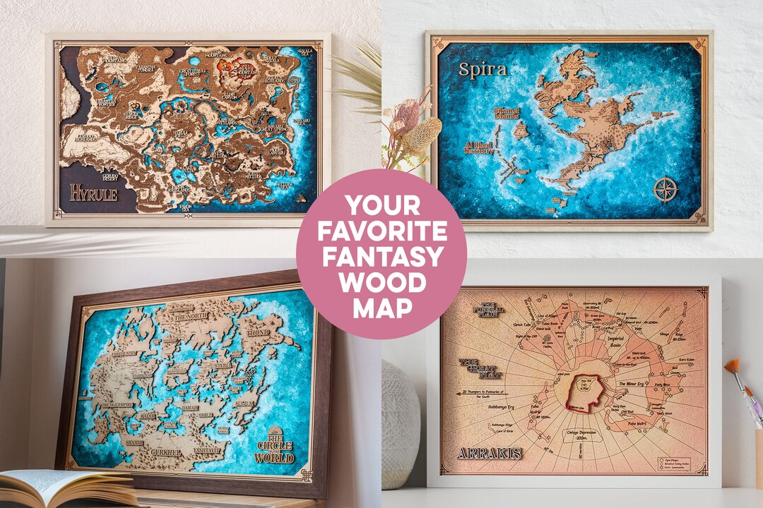 Fantasy Wood Maps. We Create Your Favorite Fantasy Map in Wood. Video ...