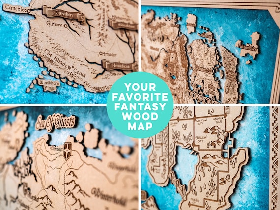 Fantasy Wood Maps. We Create Your Favorite Fantasy Map in - Etsy