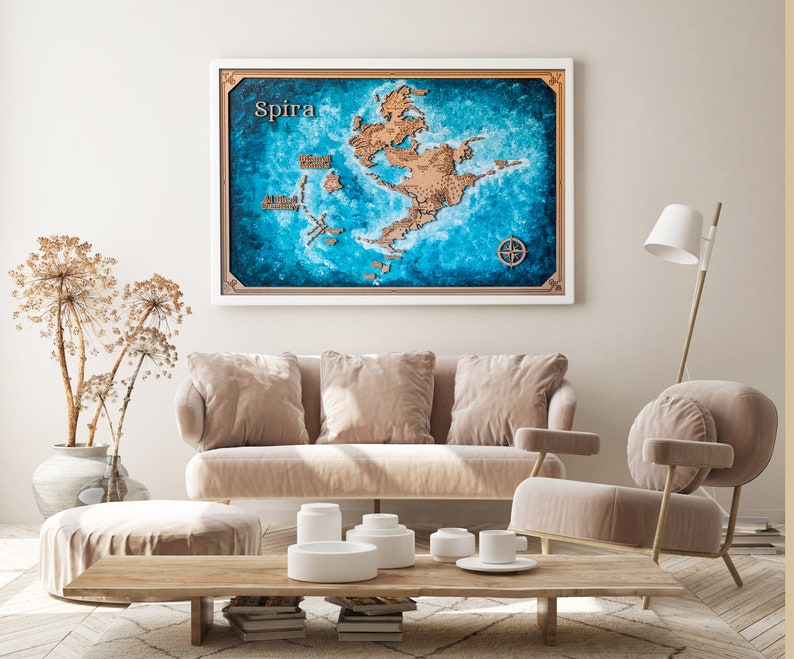 Mapa De Madera De Final Fantasy X, Regalo Para él, Mapa De Spira Mapa ...