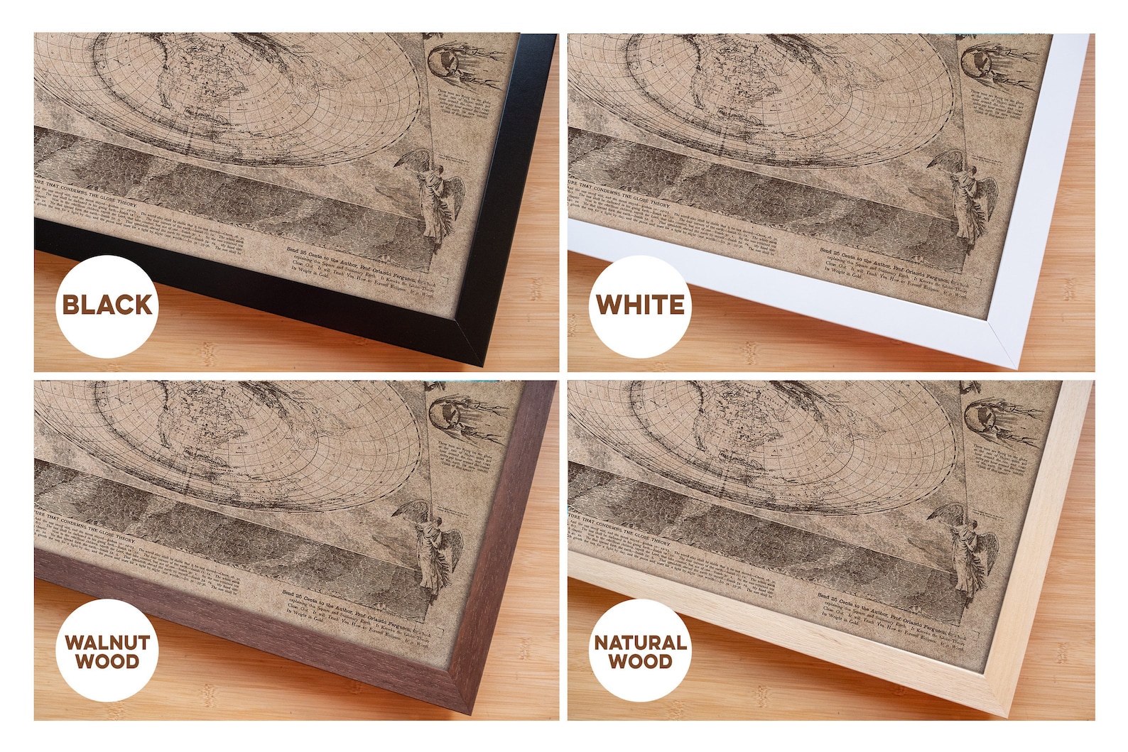 World Map of Square Stationary Flat Earth 1893 Antique Map - Etsy