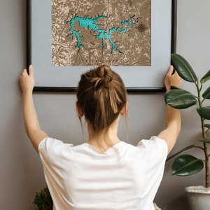 Laser Cut Wood Lake Map Any Lake Map Wood Anniversary Gift Idea ...