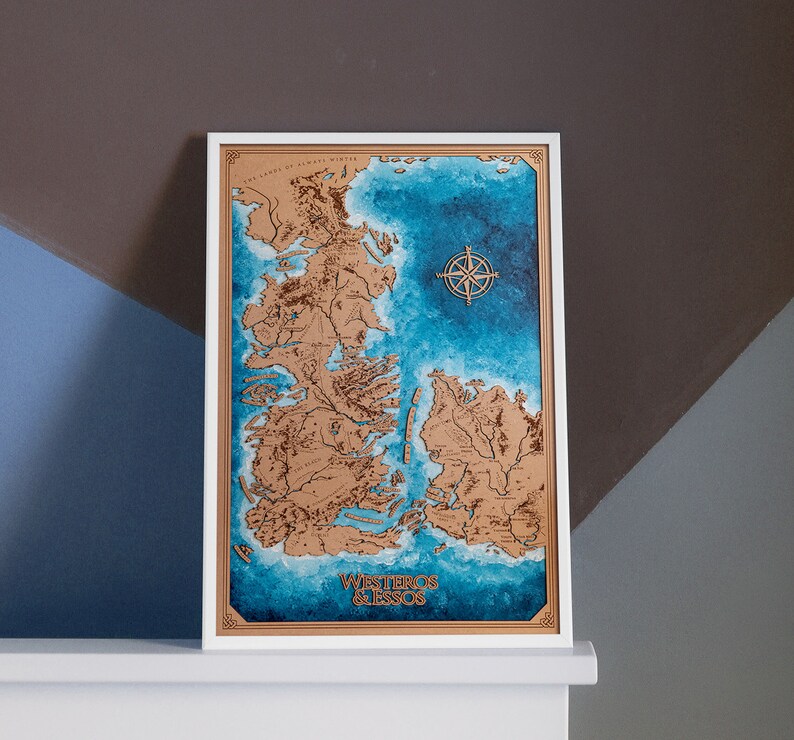 Game of Thrones Wood Map Westeros Map Winterfell Map GOT - Etsy